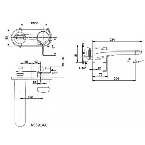Смеситель для раковины Ideal Standard a5591aa - купить в Москве
